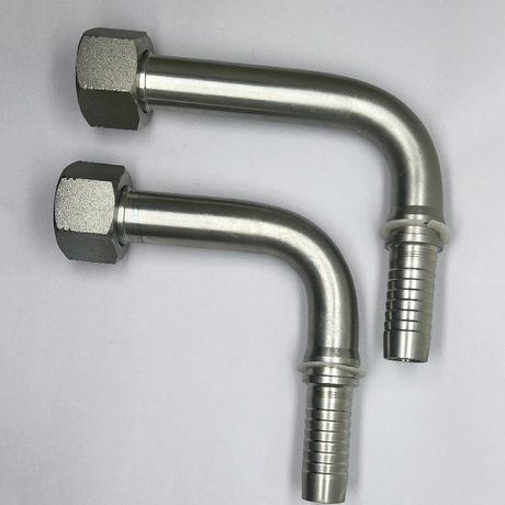Extended hydraulic hose fittings 90 degree ORFS female flat seat ISO ...
